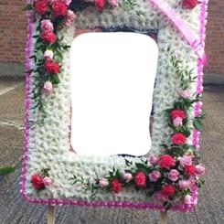 Large Pink Photo Frame - Funeral Flowers Essex