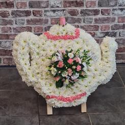Flat Tea Pot - Funeral Flowers Essex